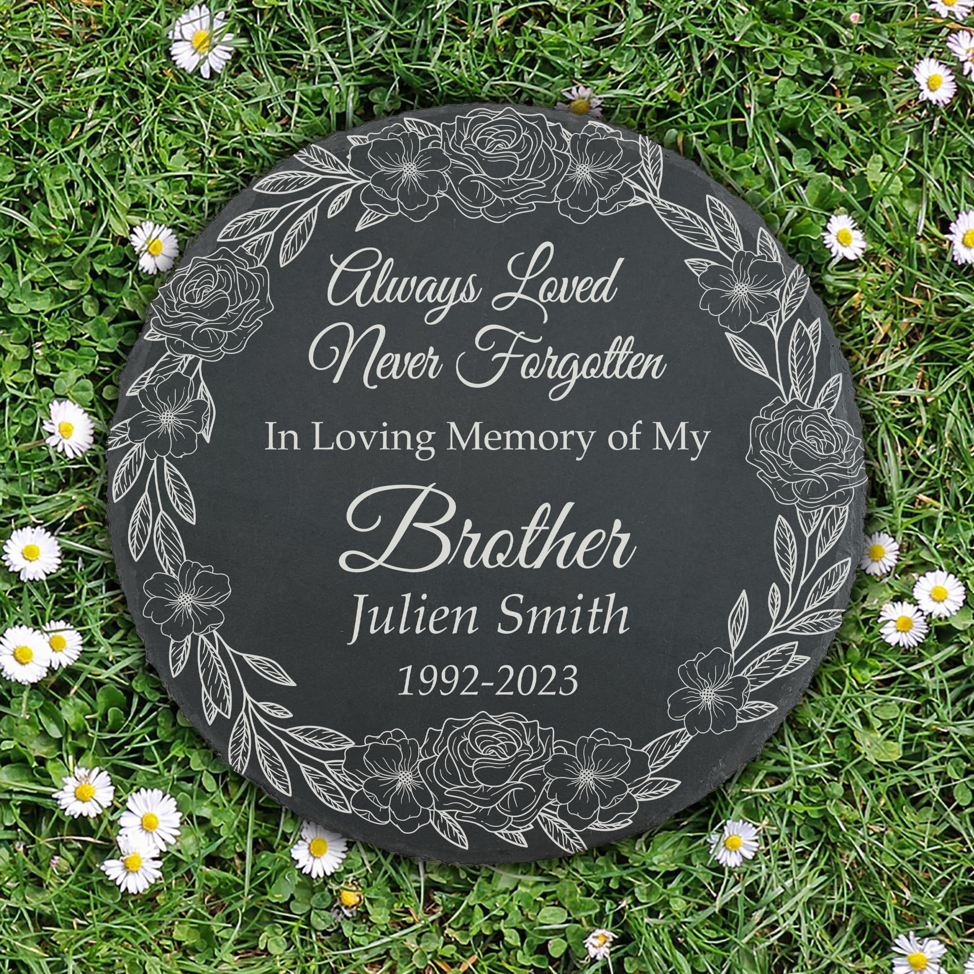 Brother Memorial Stones Ruby Red Granite Polished Small Kerb Memorial