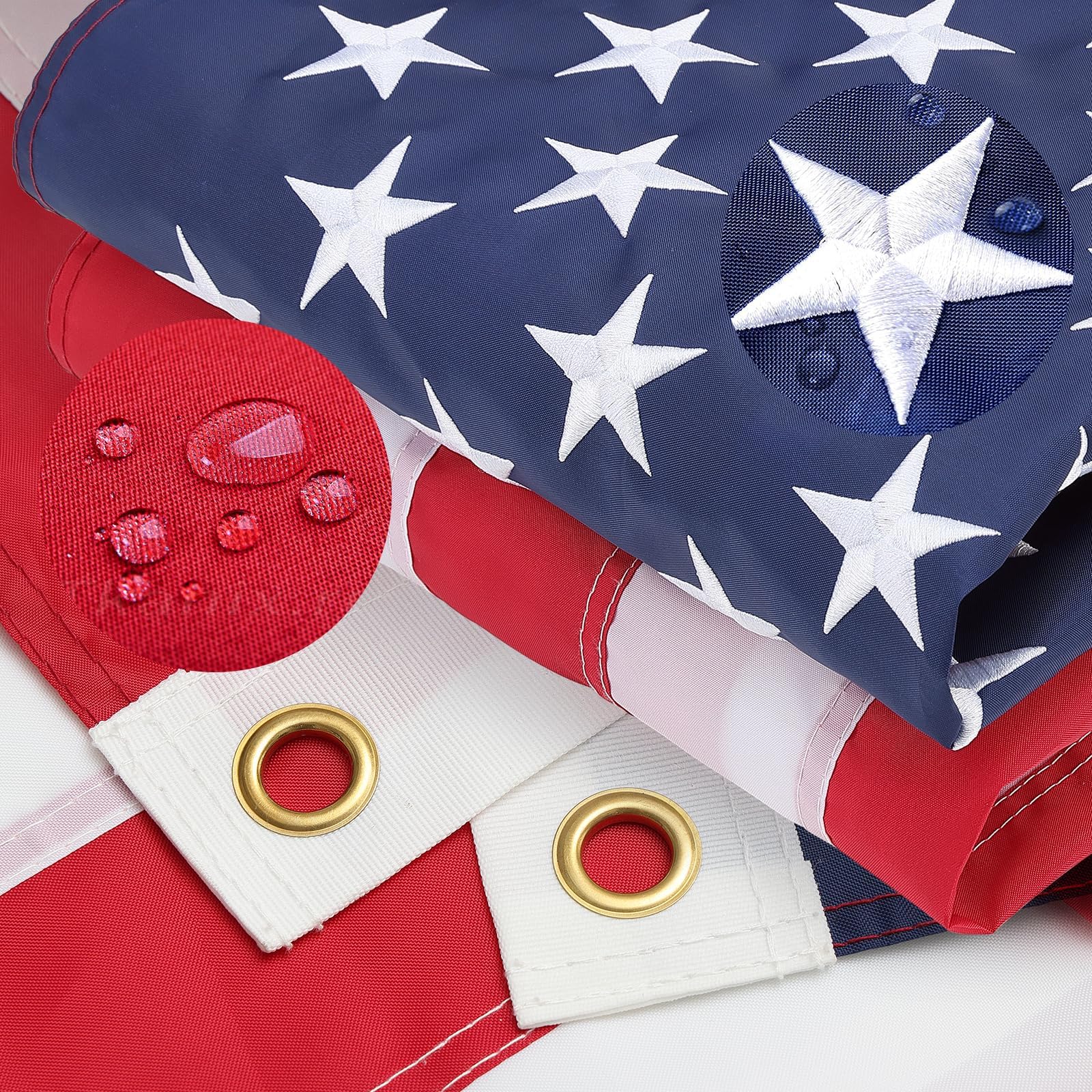 Amazon.com : Embroidered American Flags 3x5 Outdoor Made In USA- Heavy ...