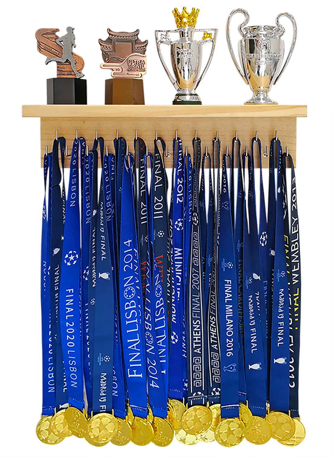 Watch Race Medal Hanger Trophy Shelf with 25 Pcs Steel Hooks. on Amazon ...