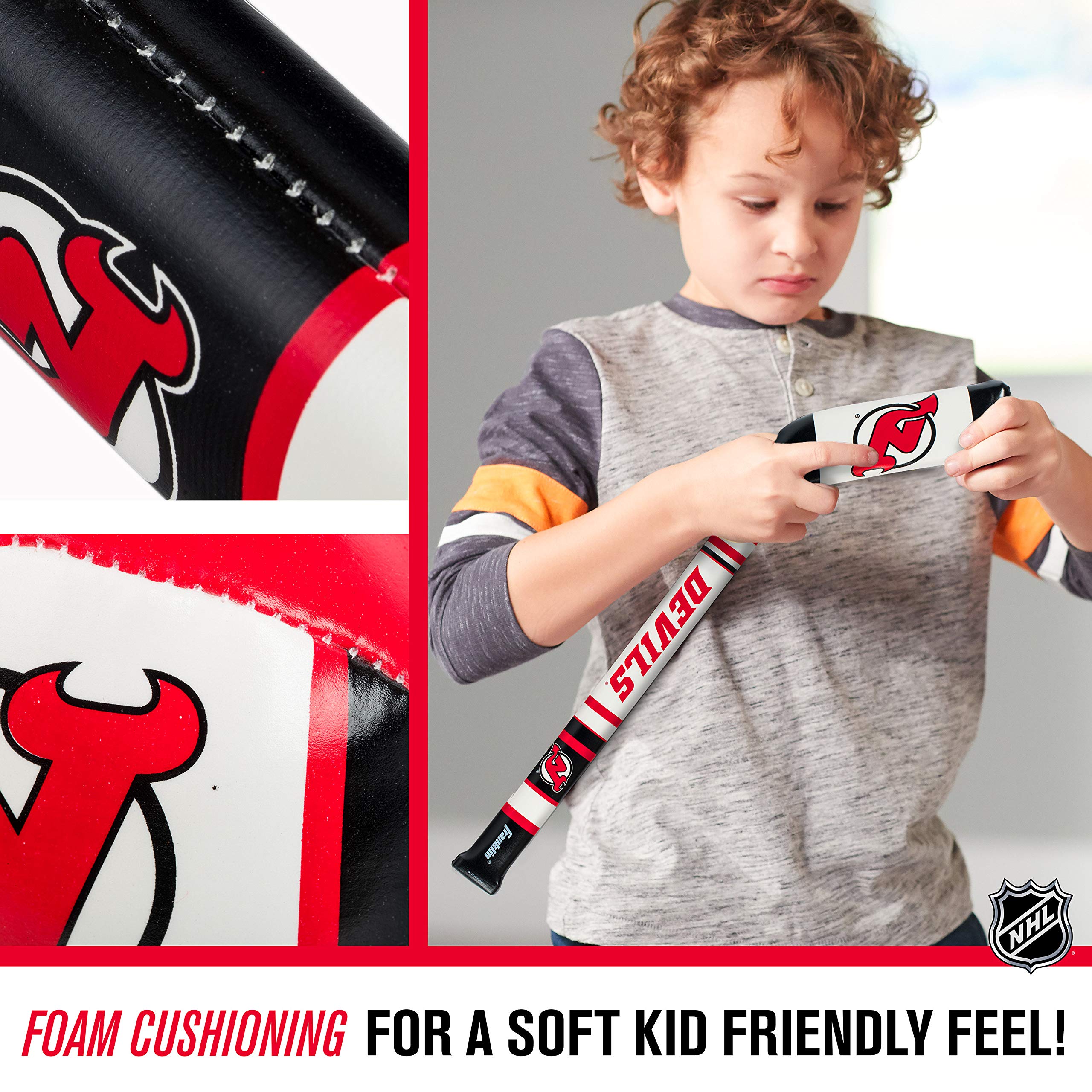 Buy Franklin Sports New Jersey Devils NHL Mini Soft Hockey Stick Set ...