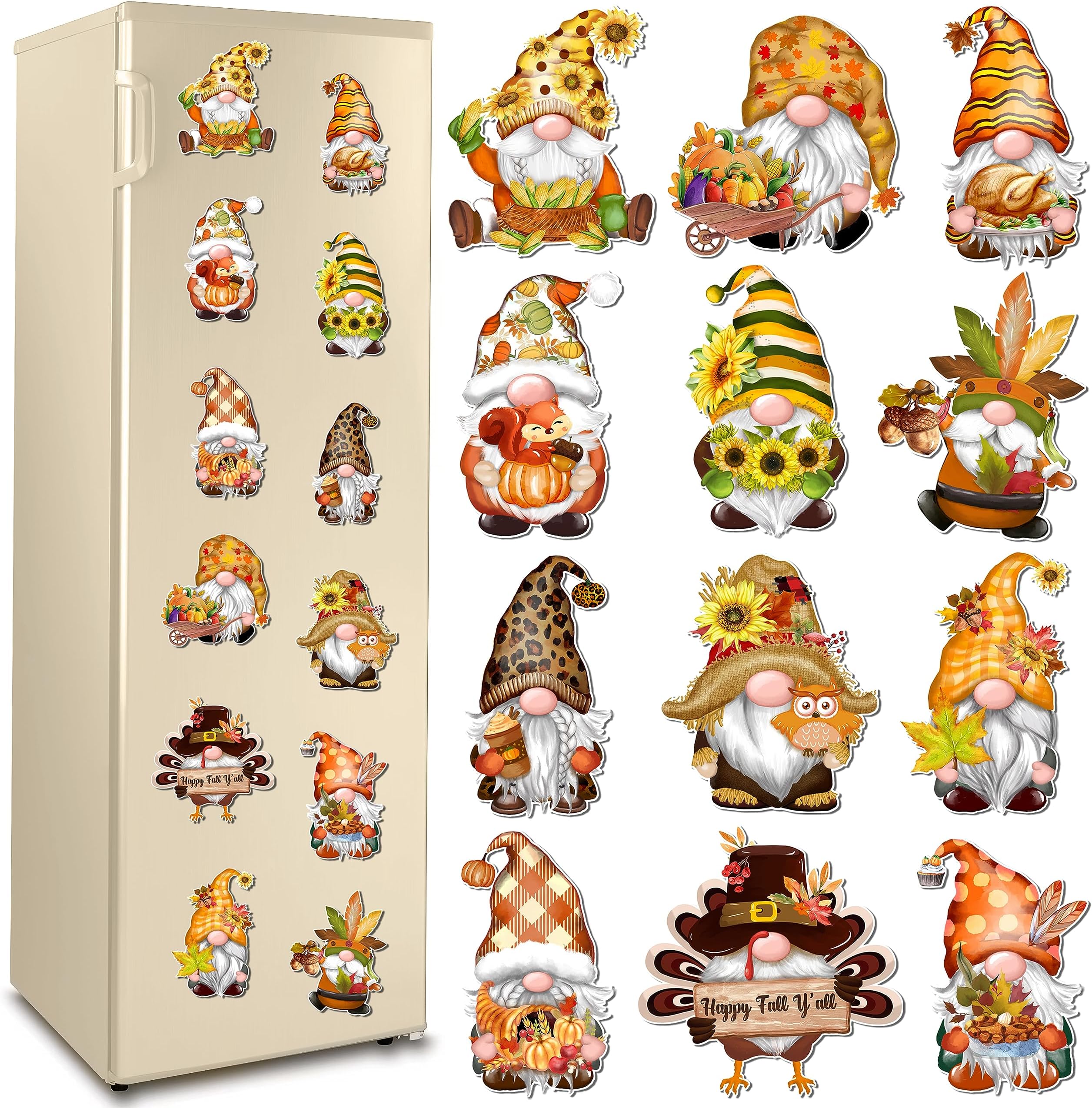 Amazon.com: Fall Thanksgiving Magnets Decoration 12Pcs, Refrigerator ...