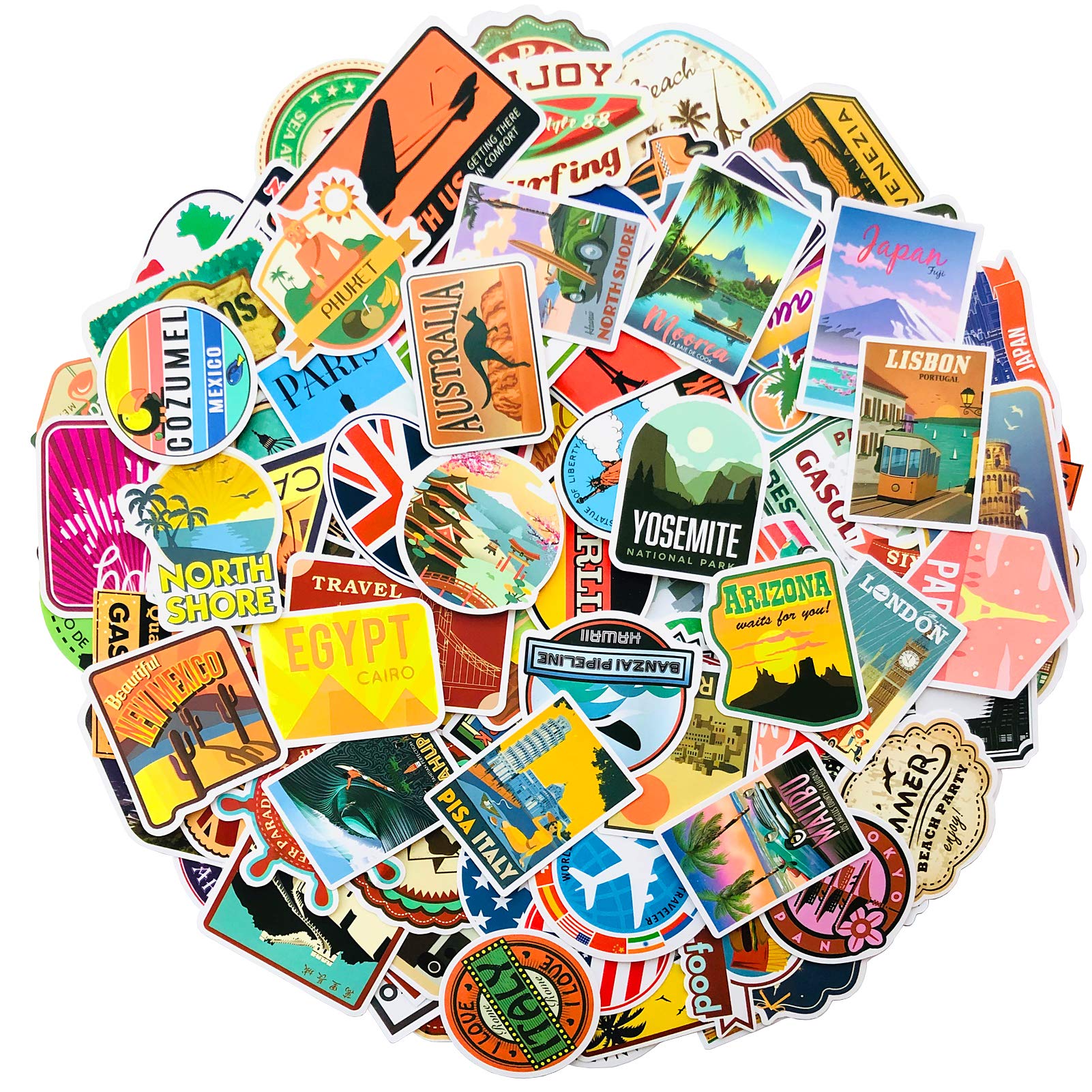 Travel Map Stickers 150pcs World Famous Country Regions Logo Vinyl ...
