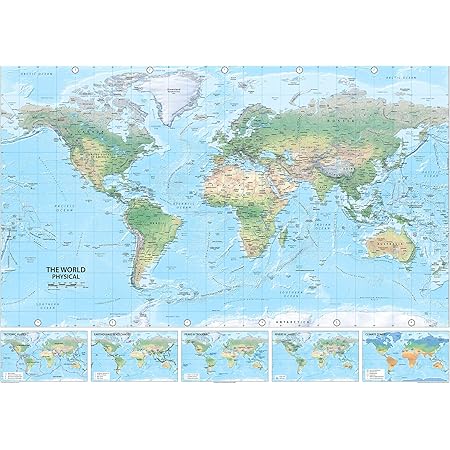 I Love Maps - World Physical Map [GA] - Paper Laminated - A0 Giant Size ...