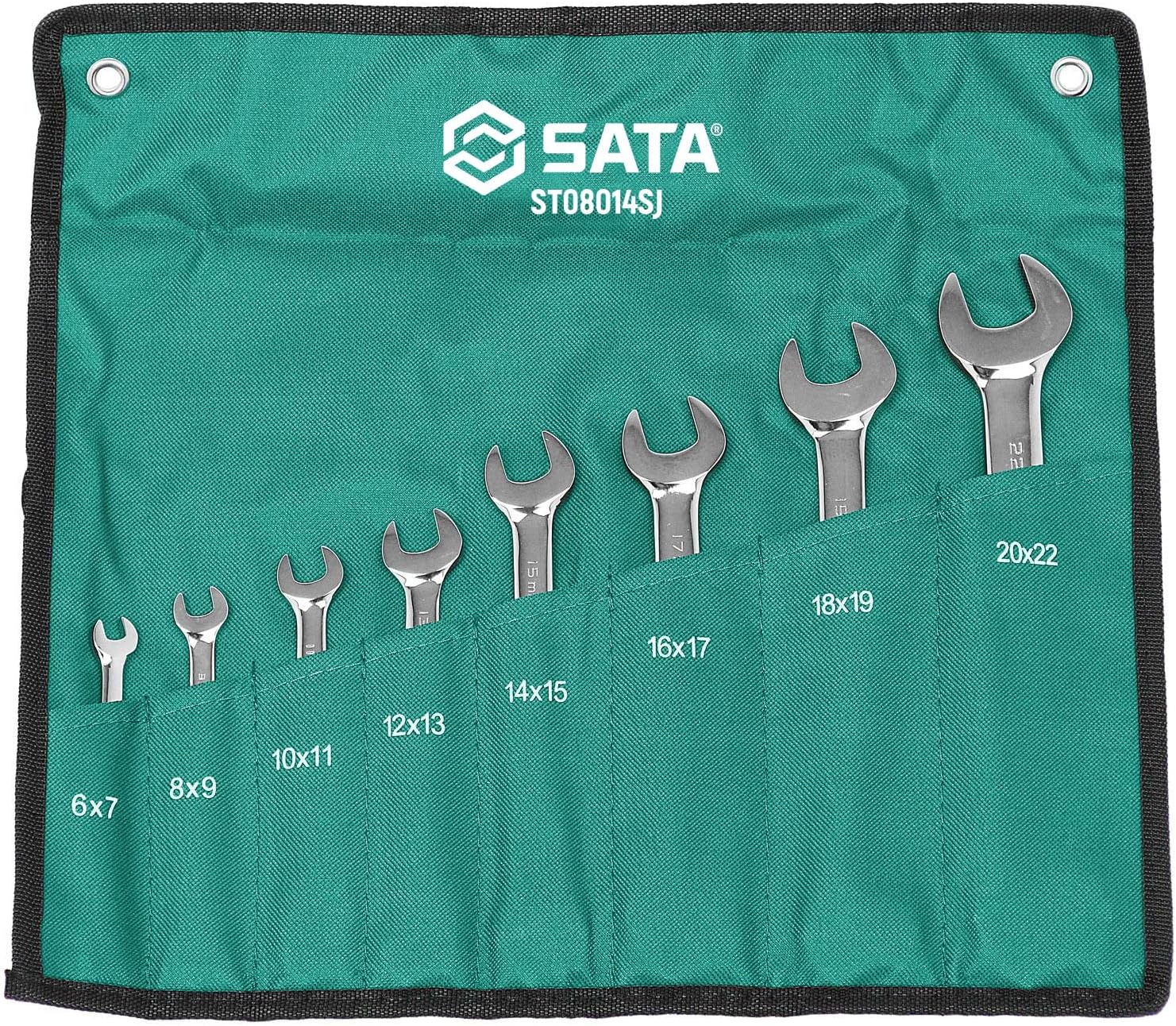 SATA ST08014SJ 8 Pieces Metric Double Open End Wrench/Spanner Set ...