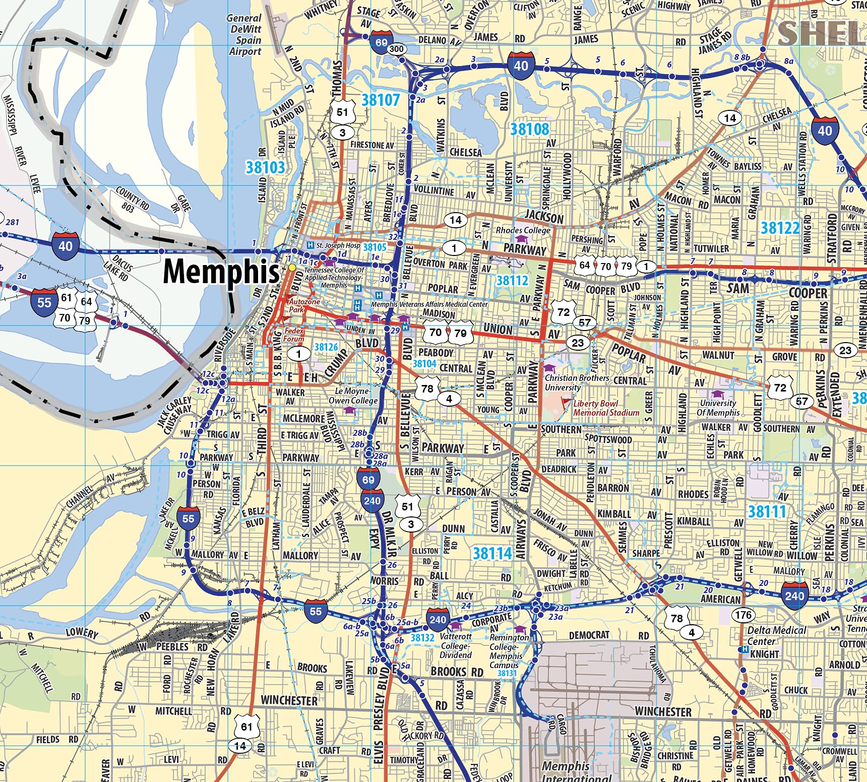 Memphis Map Memphis Map Vector Printable Tennessee US Exact City Plan