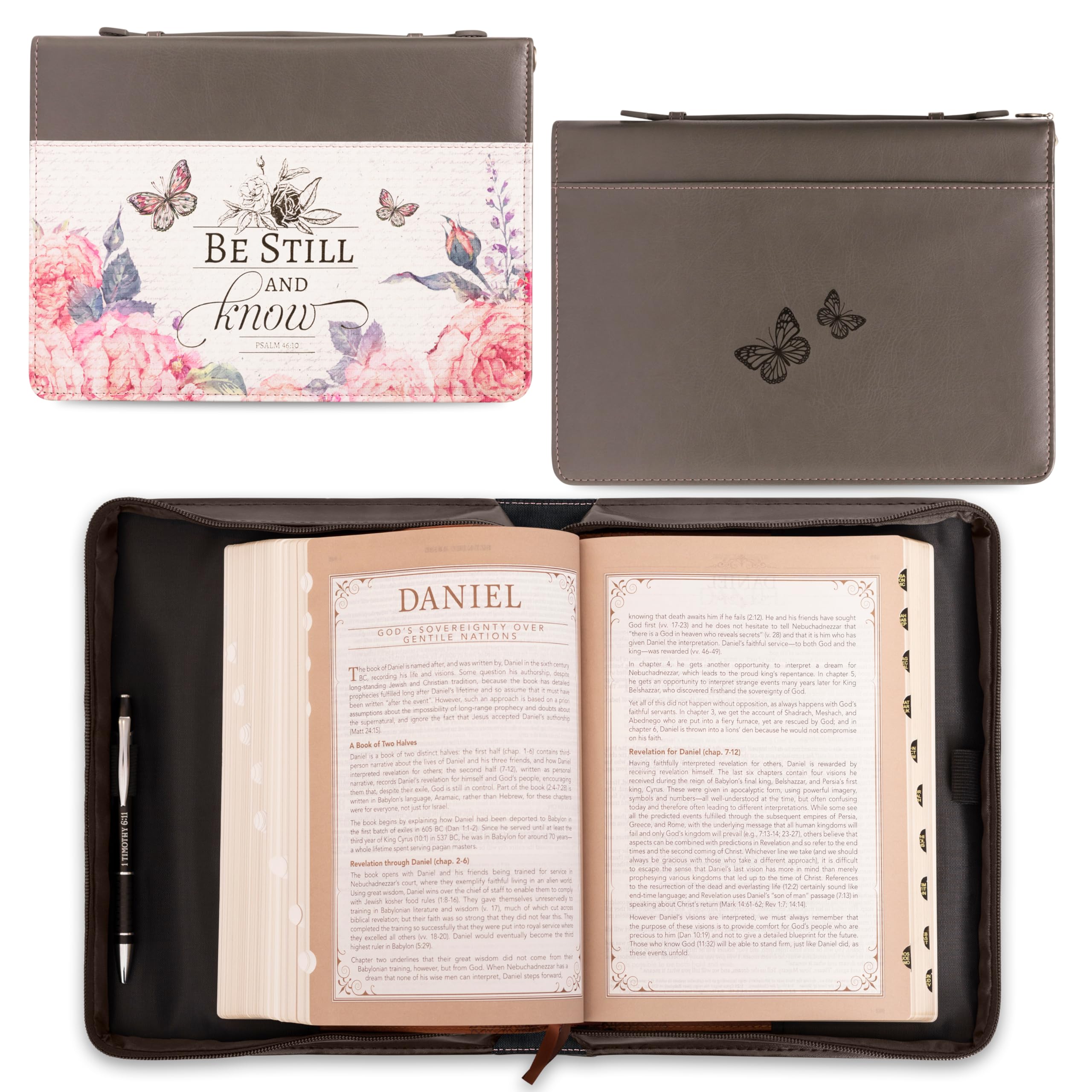 Amazon.com: Christian Art Gifts Women's Fashion Bible Cover Be Still ...