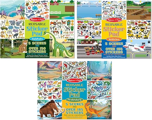 Amazon.com: Melissa & Doug Reusable Sticker Pads Set: Prehistoric ...