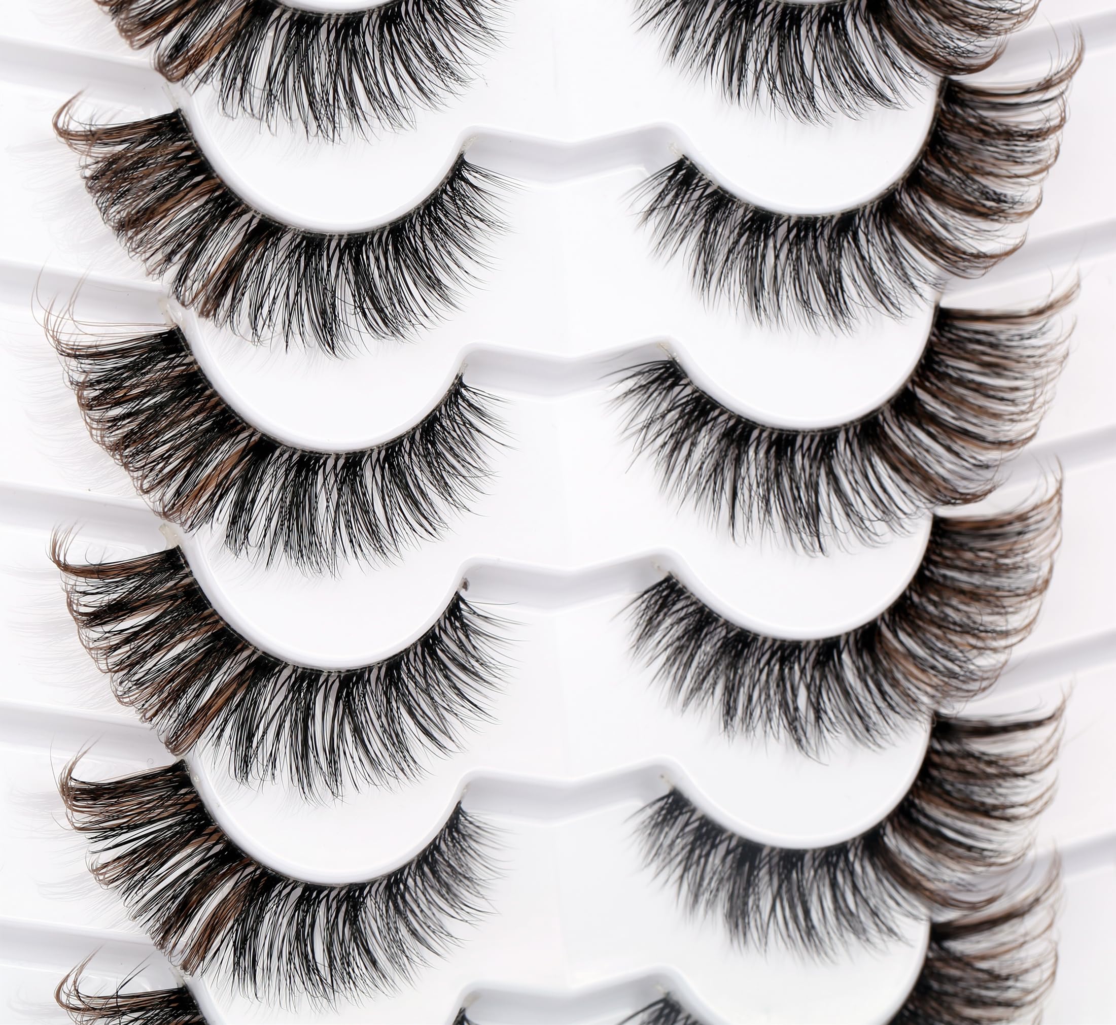 Snapklik.com : False Eyelashes Brown Color Fluffy Volume Cat Eye Look ...