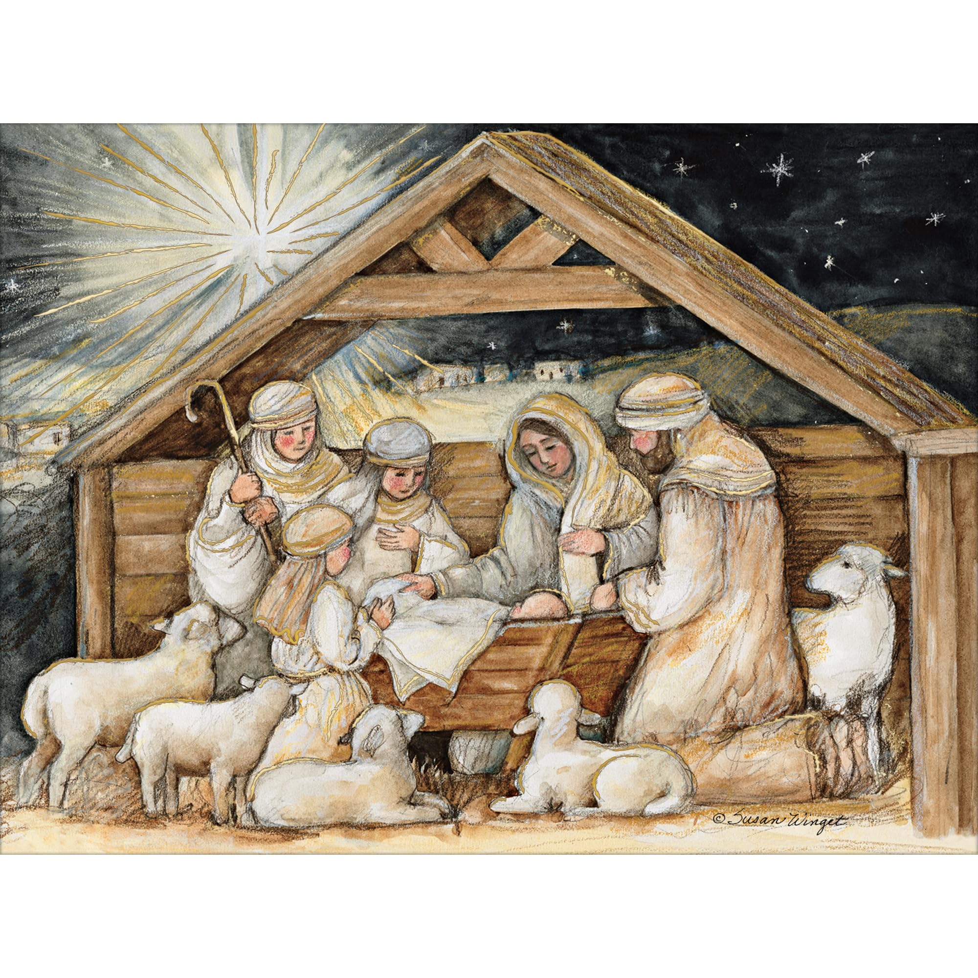 Amazon.com: Lang Nativity Hues Classic Christmas Cards (2004058) - 12 ...