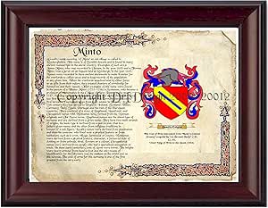 Amazon.com: Minto Coat of Arms/ Family Crest on Fine Paper and Family ...