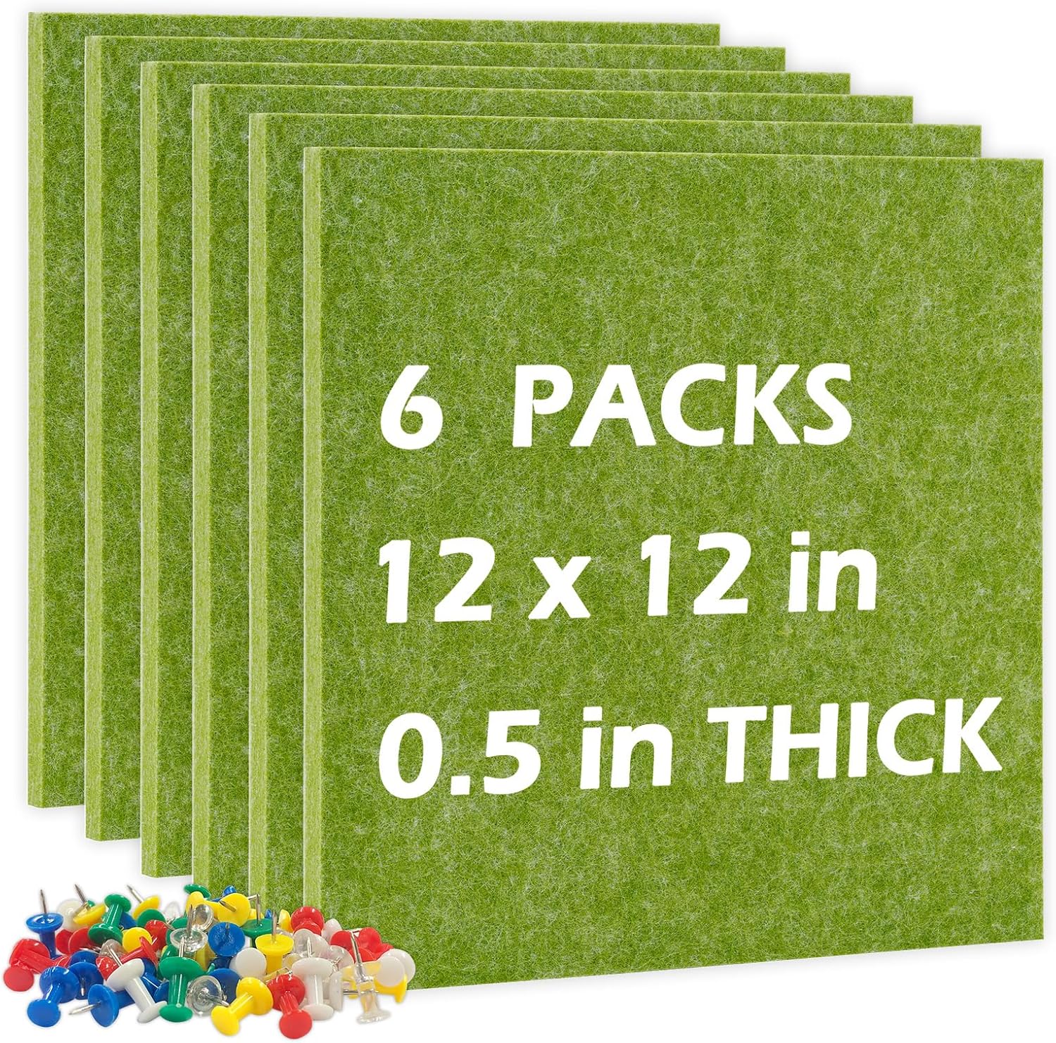 Amazon.com : DOLLAR BOSS Felt Cork Board Tiles, 6 Packs 12" x 12" 1/2 ...