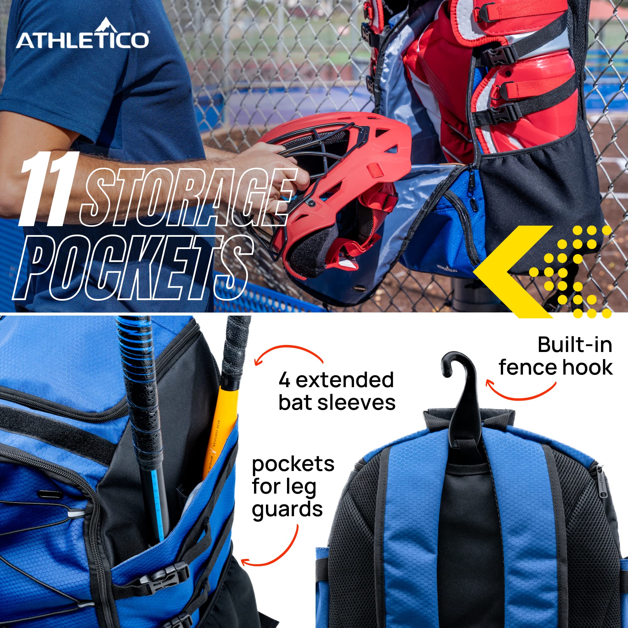 Snapklik.com : Athletico Dominator Baseball Backpack, Catchers Gear ...