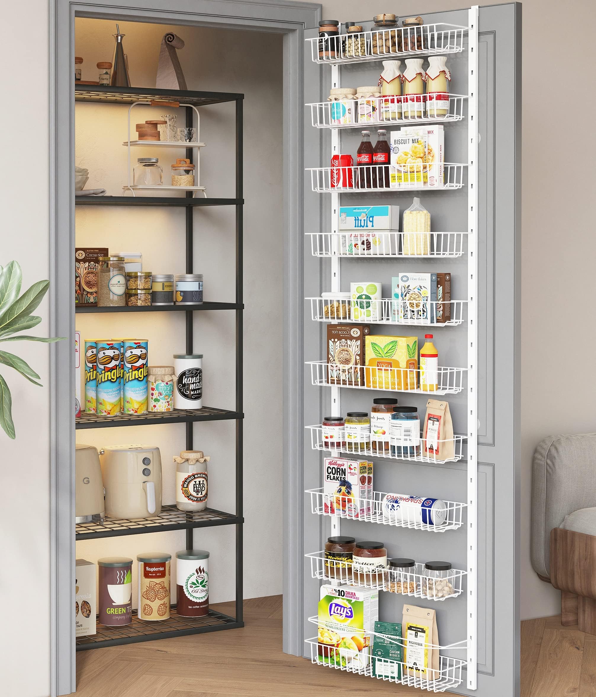 Amazon.com: 1Easylife Over Door Pantry Organizer, 6-Tier Pantry Rack ...