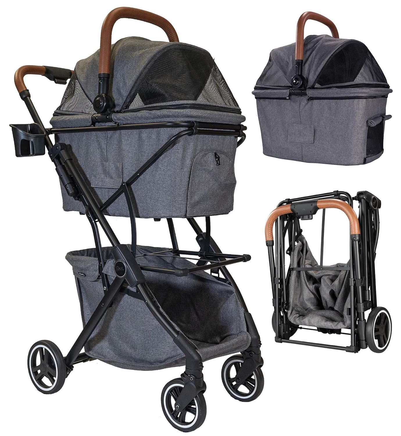 Amazon.com: Strolee Luxury Dog & Cat Stroller– Complete 3-in-1 Travel ...