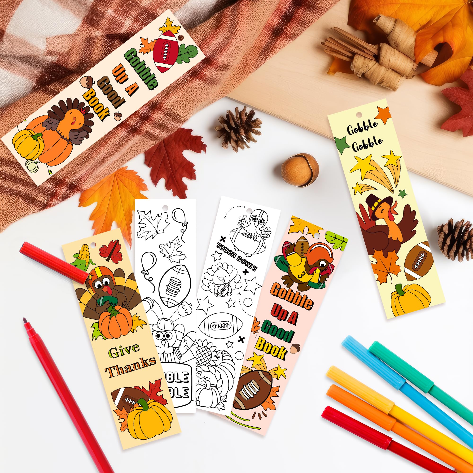Snapklik.com : Fall Color Your Own Bookmarks For Kids -120Pcs ...