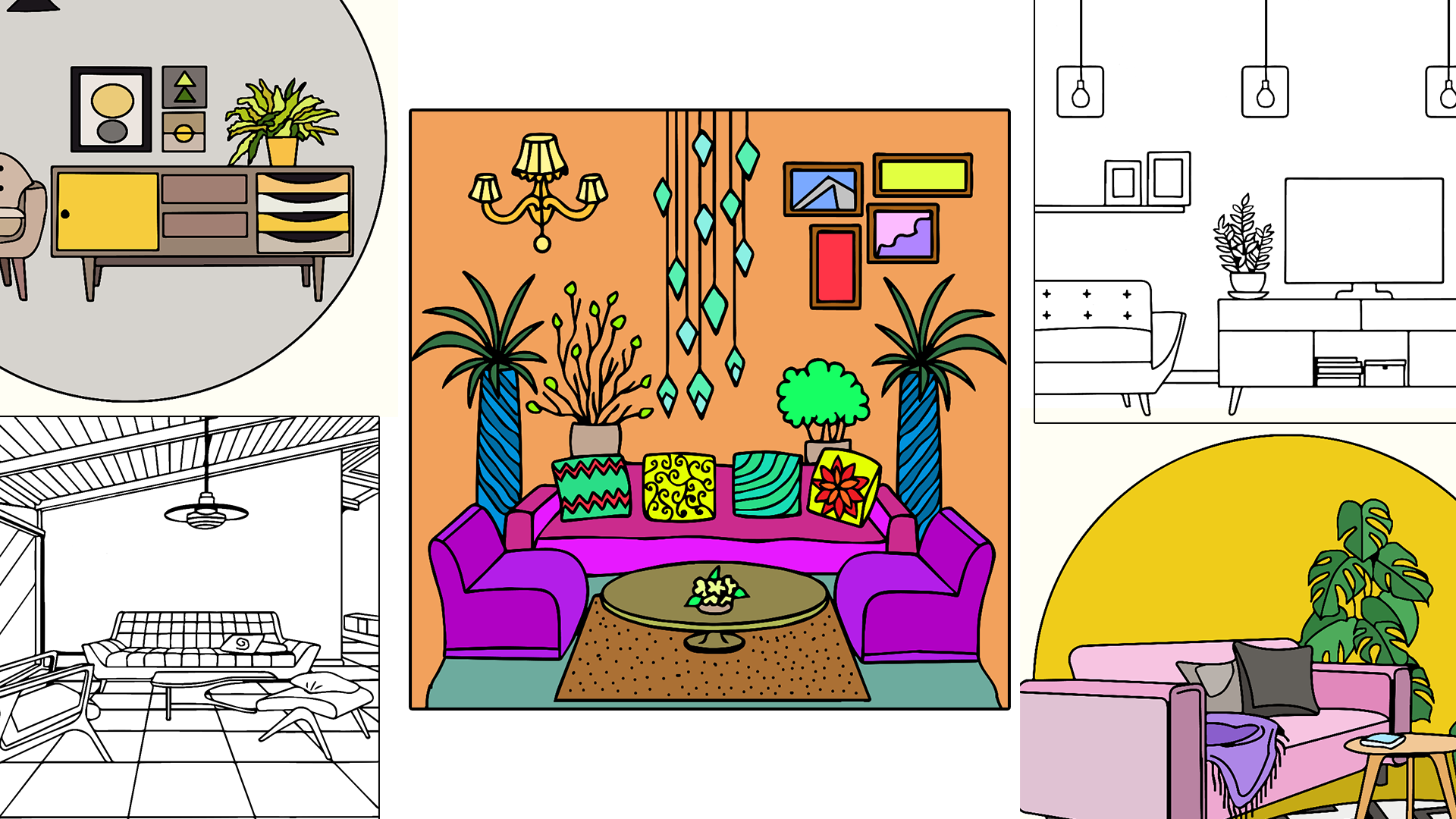 Furniture Color By Number - House Interior Glitter Painting - App on ...