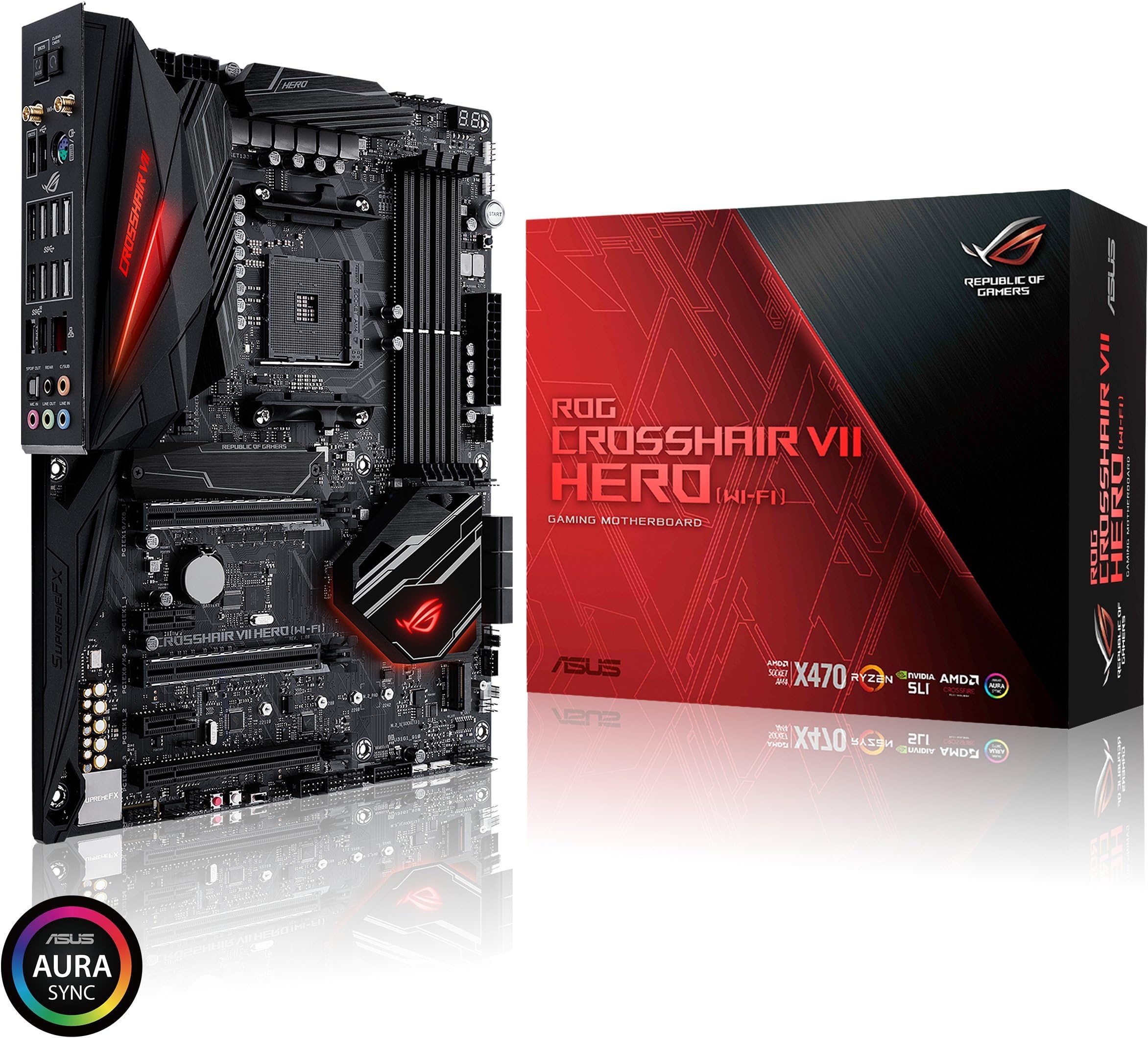 ASUS Motherboard ROG Crosshair X870E Hero AMD X870E AM5 ATX, Advanced ...