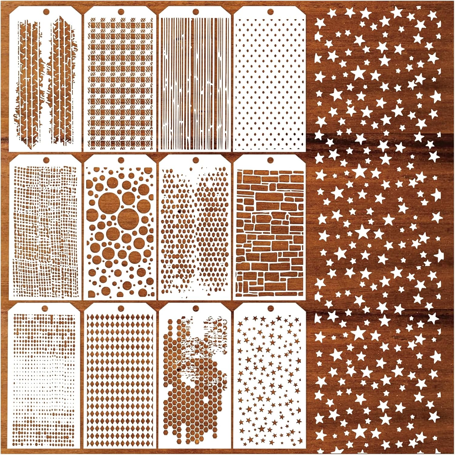 Amazon.com : Boqon 12 Pieces Stencils for Crafts Reusable Honeycomb ...