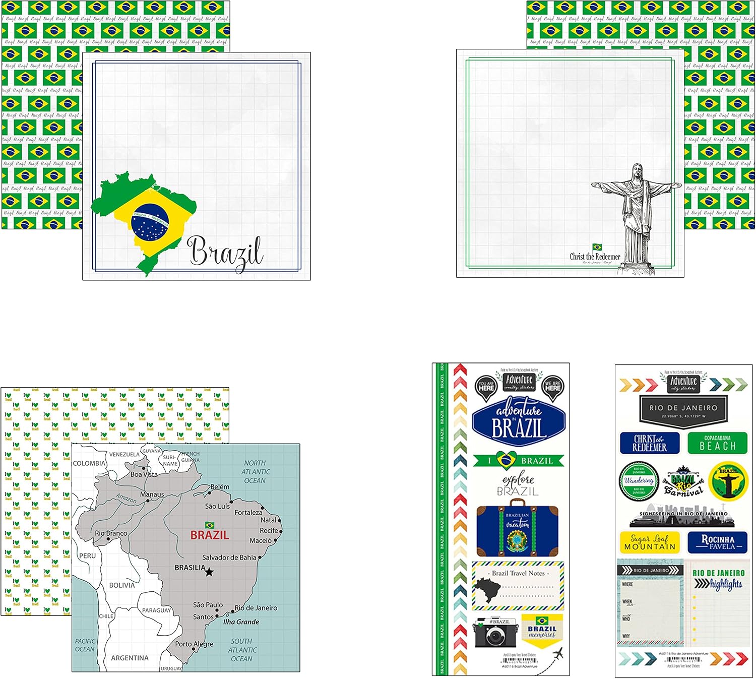 Amazon.com: Scrapbook Customs Brazil Adventure Scrapbook Kit