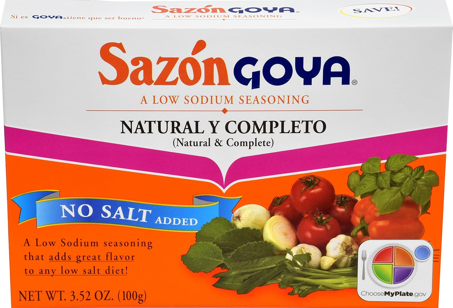 Amazon.com : Goya Foods Sazón Seasoning Natural & Complete, No Salt, 3. ...