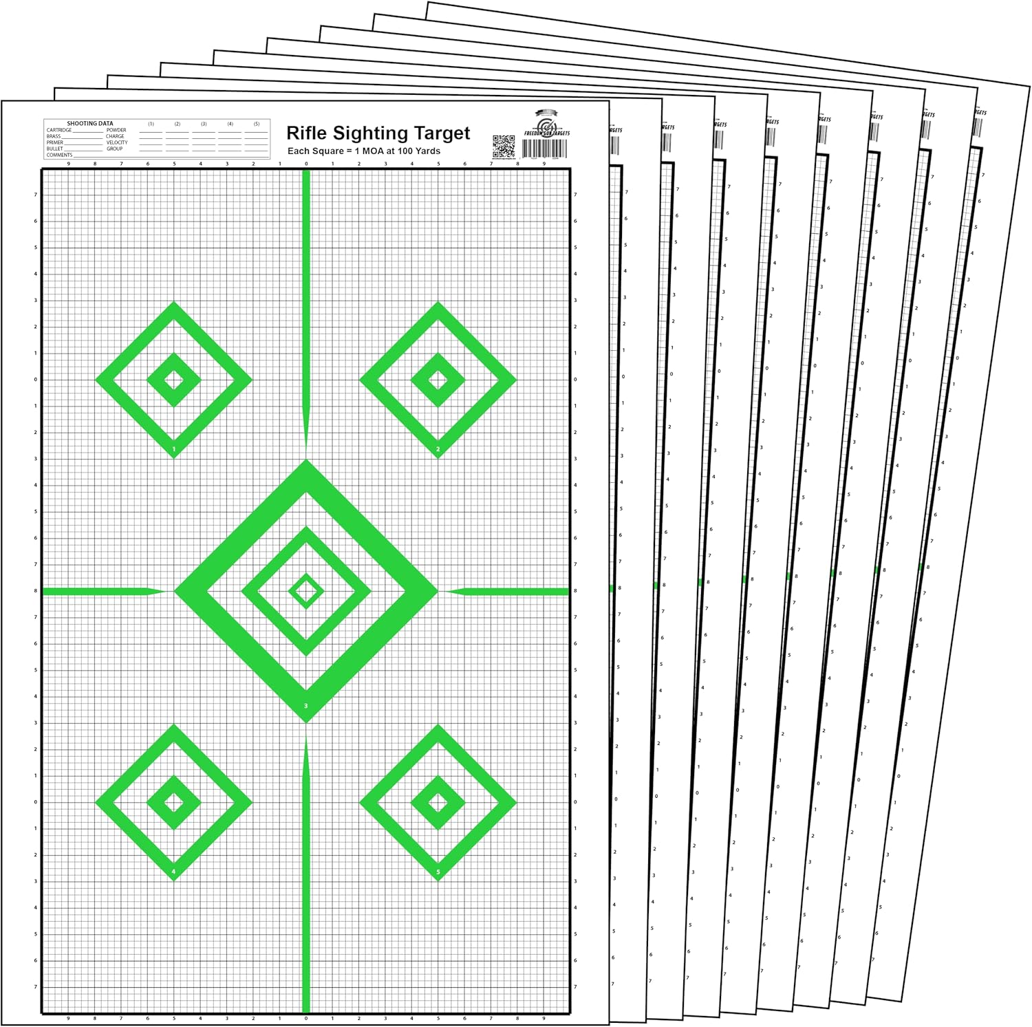 Amazon.com : Freedom Gun Targets 25 Pack Fluorescent Green Rifle ...