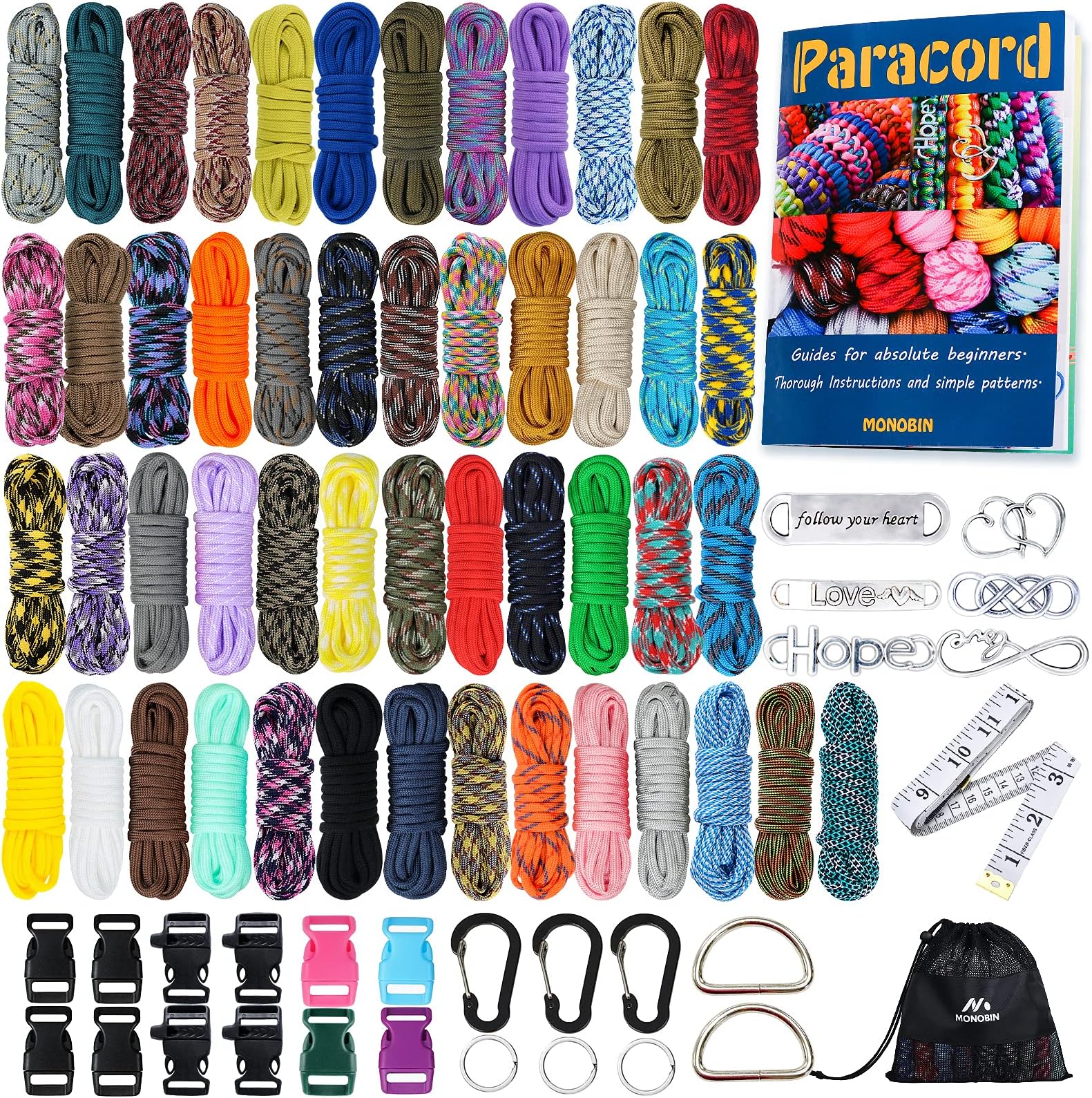 Amazon.com: GNILLKO 90 Colors Paracord, Paracord 550 10 Feet Paracord ...