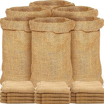 Amazon.com: 12 Pcs Burlap Potato Sack Race Bags, 23.62 x 39.37 Inch ...
