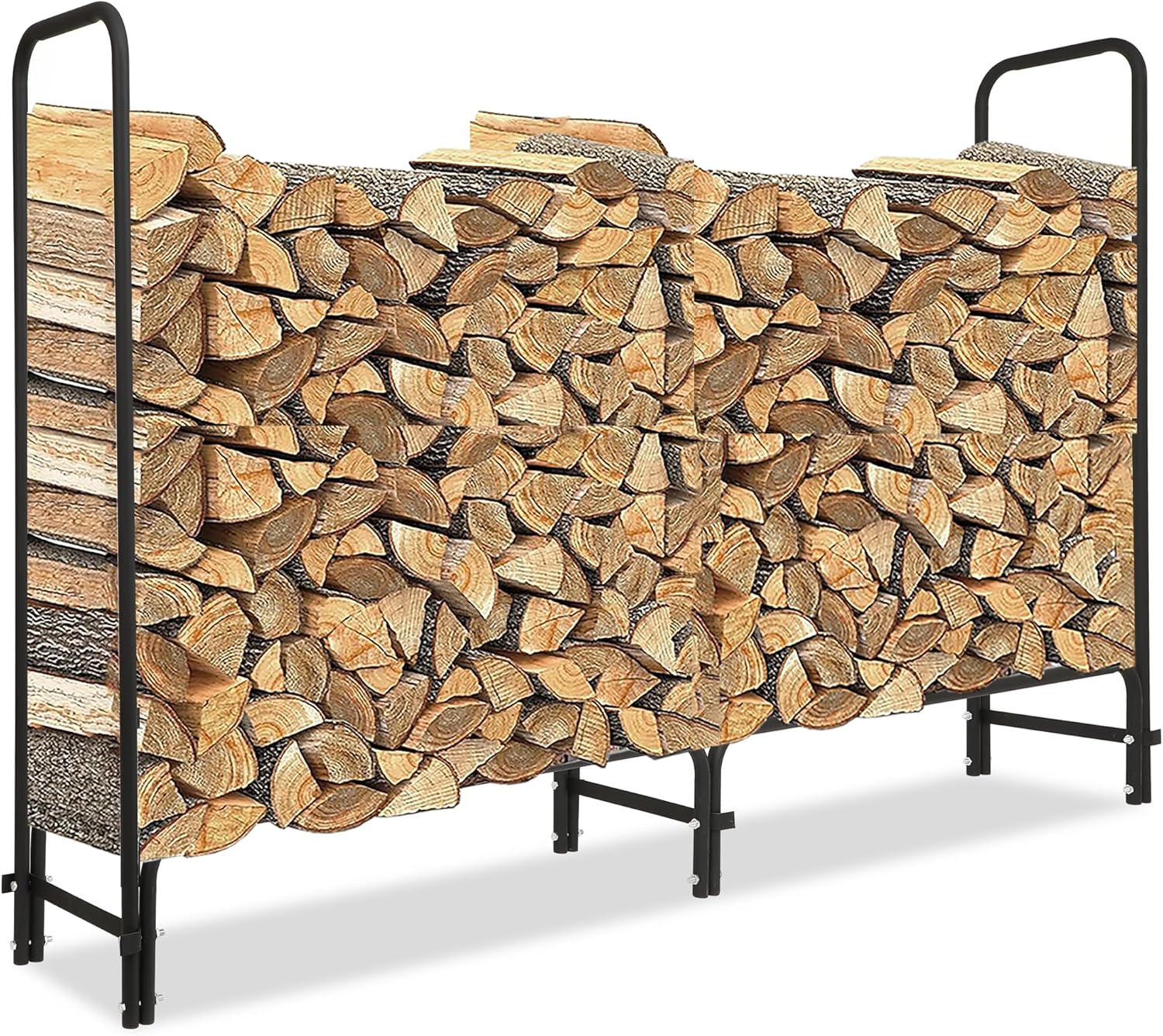 Amazon.com : IGDMA 8ft Outdoor Firewood Rack Holder,Adjustable Heavy ...