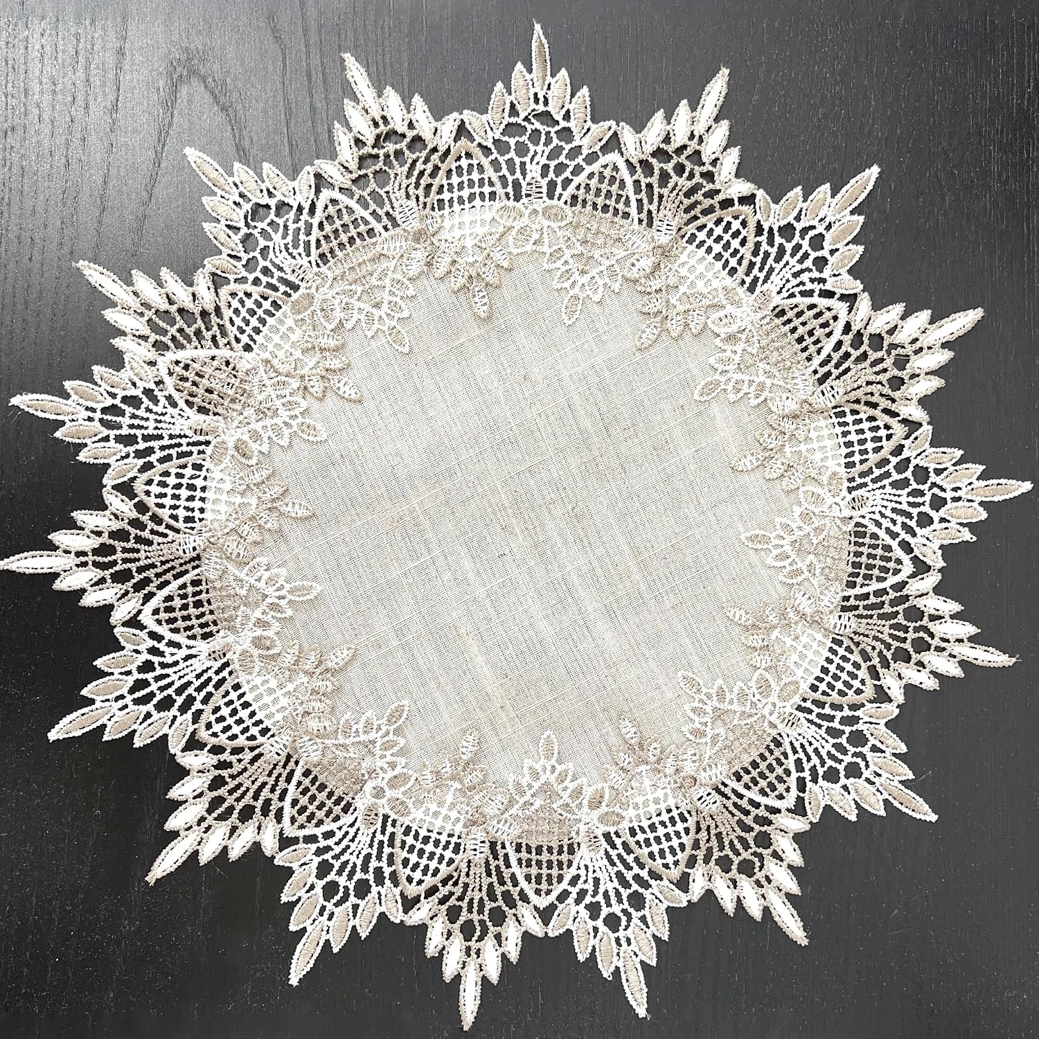 Amazon.com: FUNWEKA Natural Linen Blend Round Small Table Cloth 16 ...