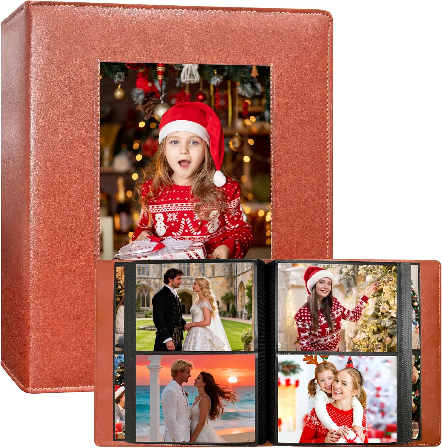 Amazon.com: Photo Album 5x7 Holds 272 Pictures Leather Cover 5 x 7 ...