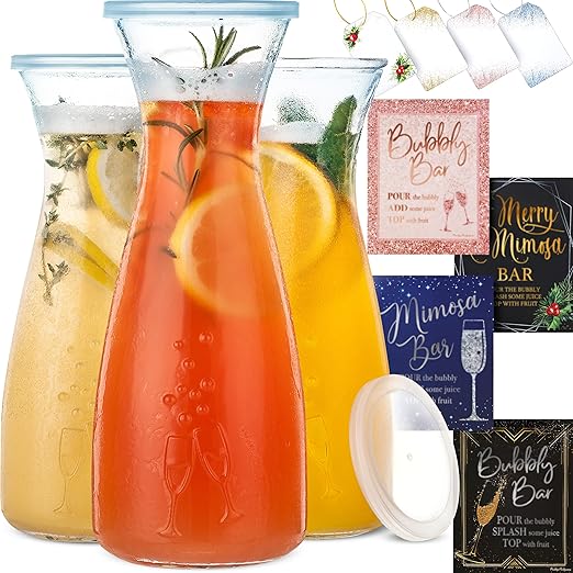 Amazon.com: Prestige Mimosa Bar Kit - Glass Carafe (27oz) & Brunch ...