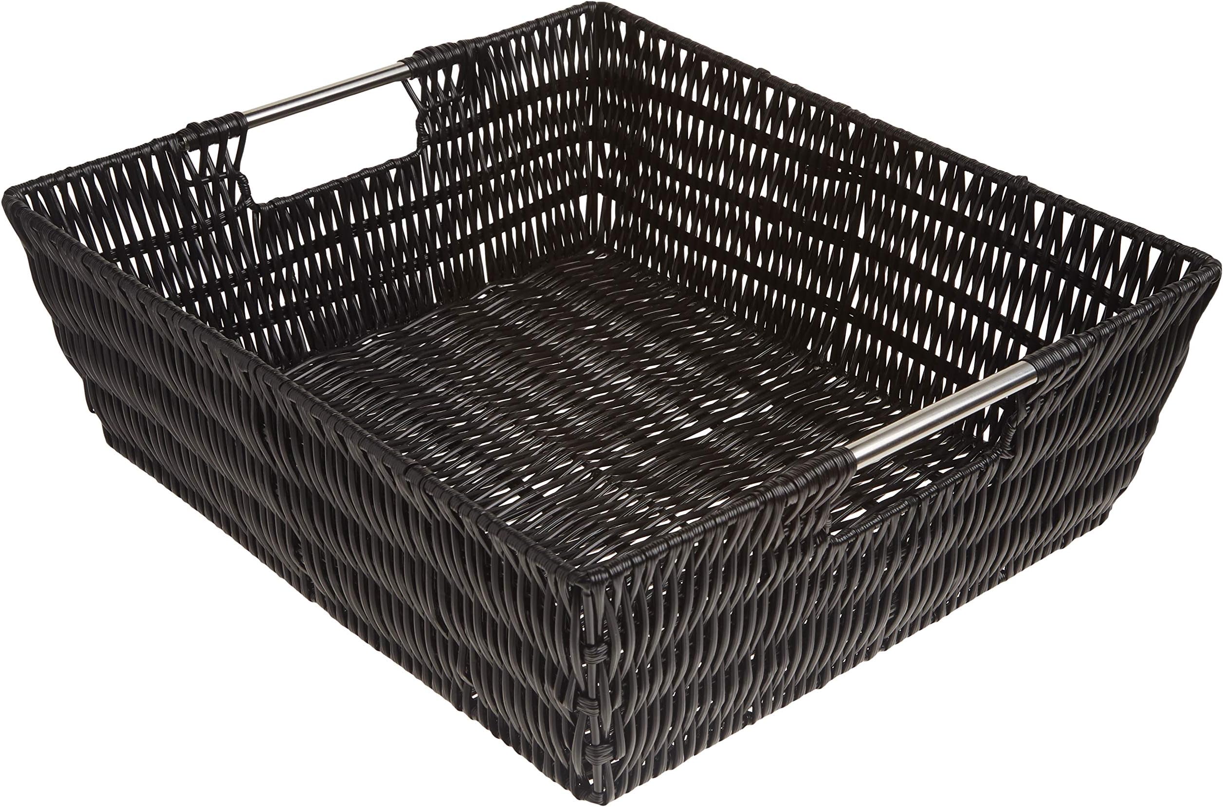 Amazon.com: Winco PWBN-12B Rectangular Woven Basket with Handles, 12 ...