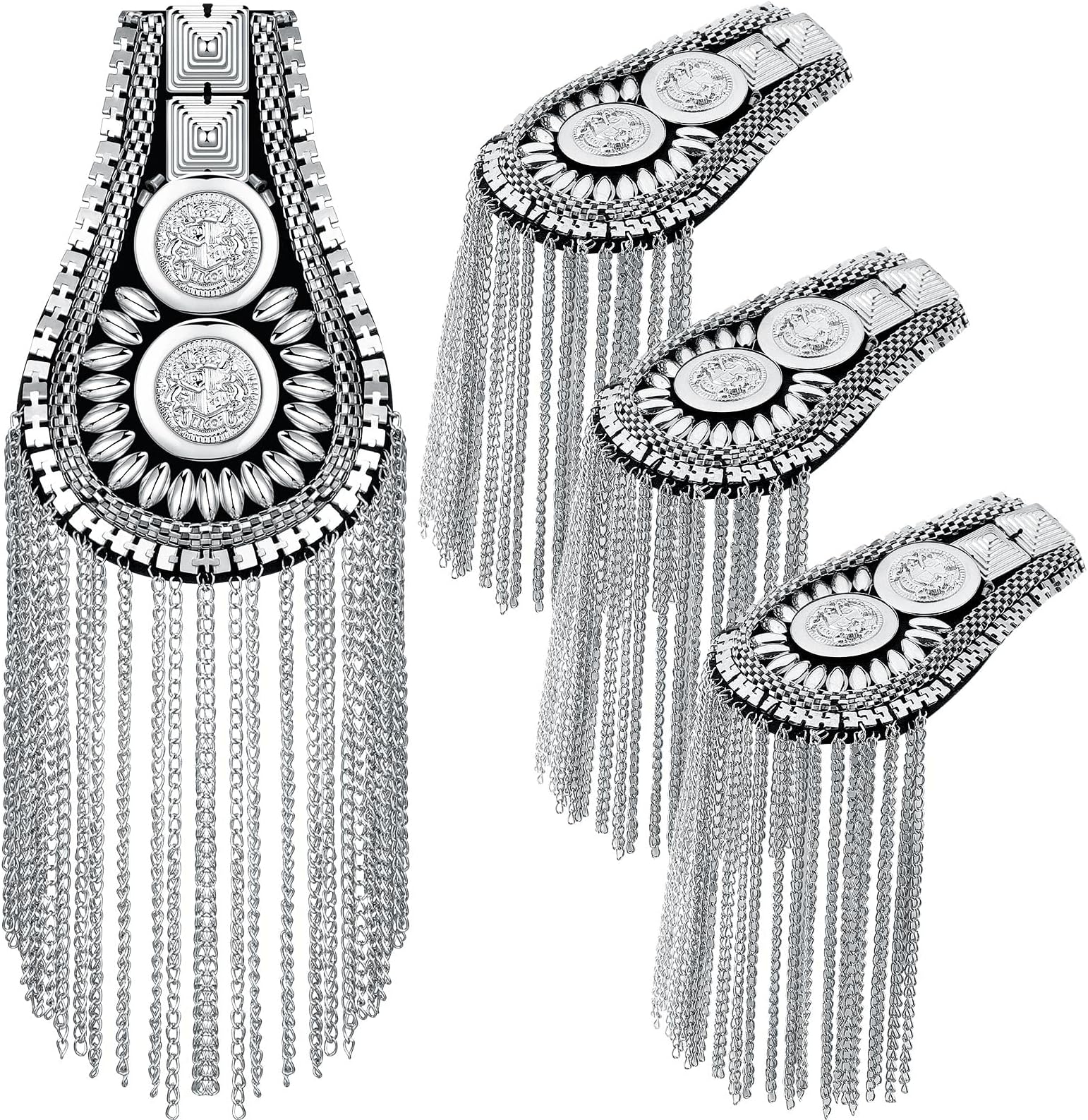Amazon.com: Honbay 1 Pair of Metal Tassel Chain Shoulder Epaulets ...