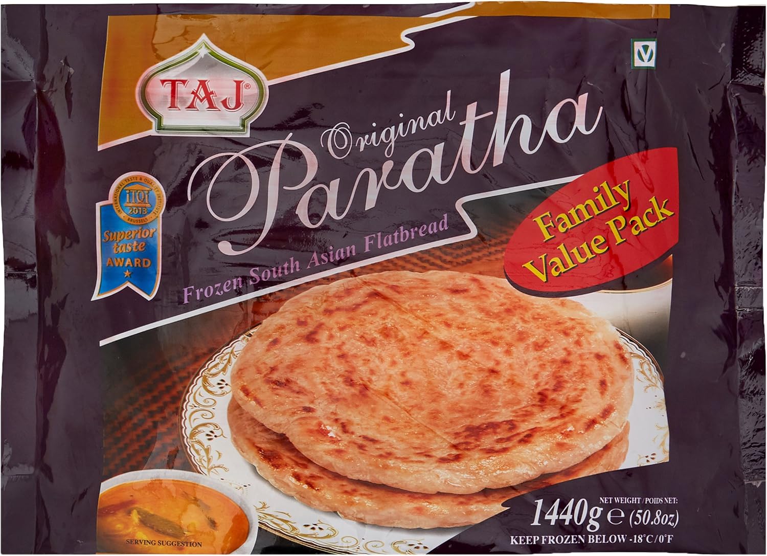 Taj Original Paratha, 1.44kg (Frozen) : Amazon.co.uk: Grocery