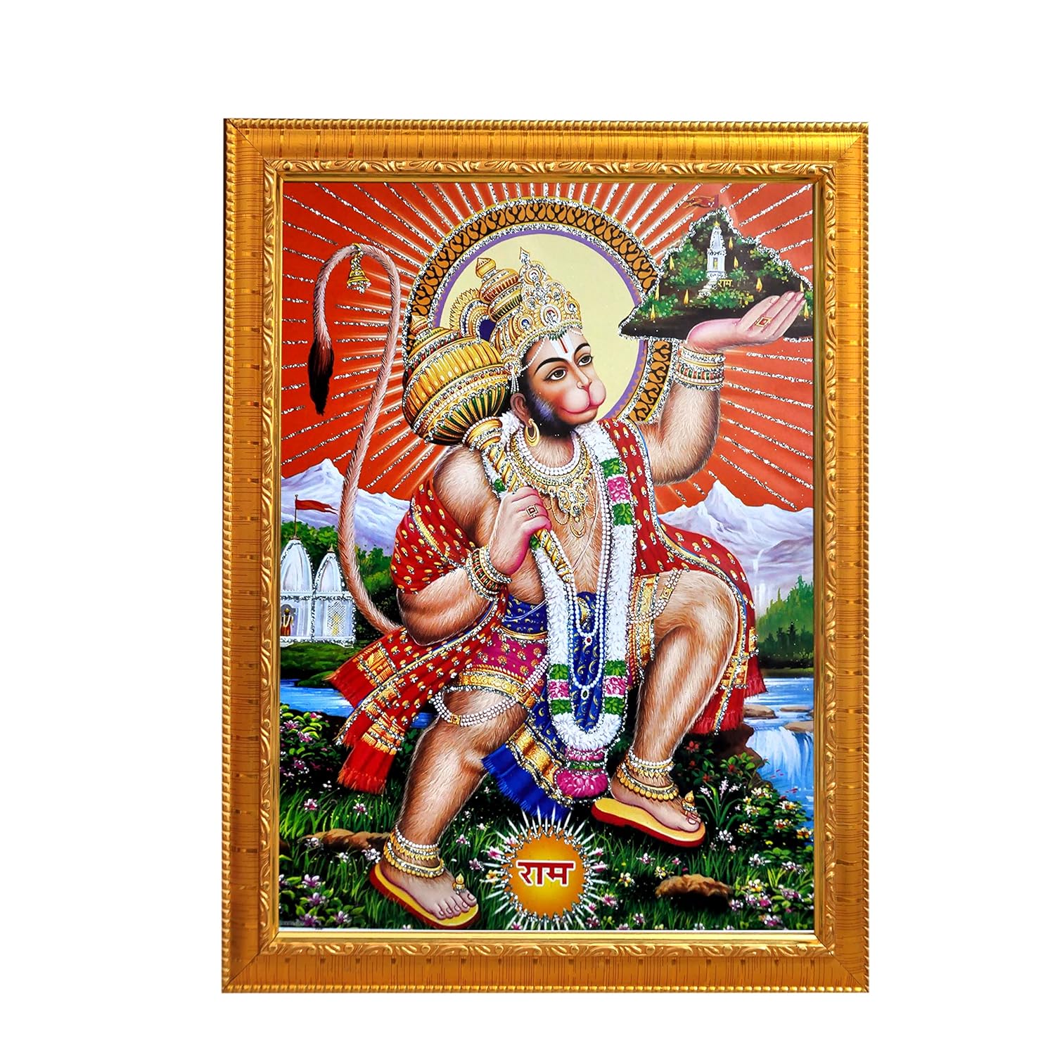 SUNFRAMING ARTS Hanuman ji photo frame with laminated sheet Size [ 9x11 ...