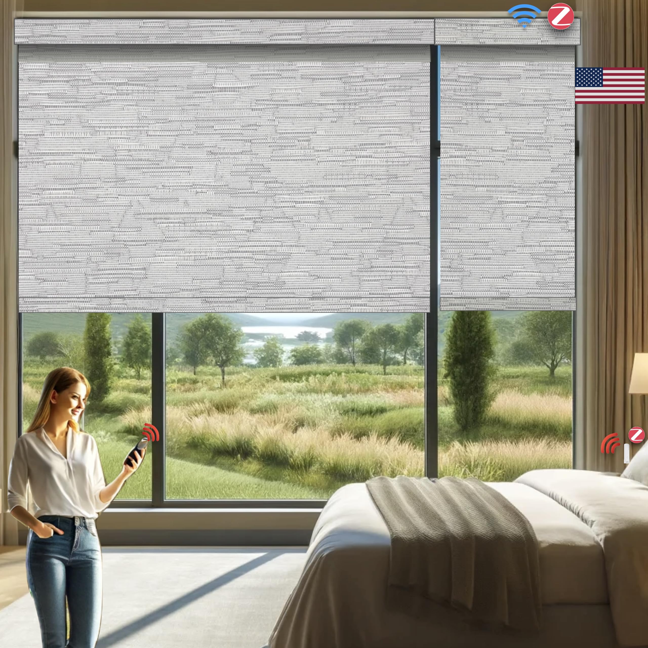 Amazon.com: HILADUO Motorized Blinds with Remote, Custom Width 20-105 ...