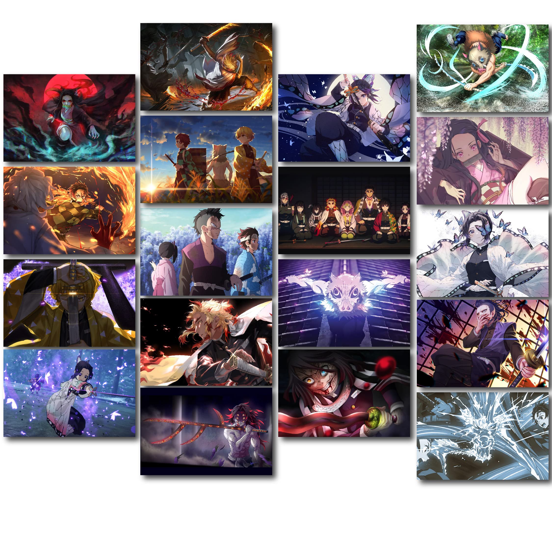 Buy Anbhudan |DEMON SLAYER- DECOR | PACK OF 18 wall collage kit |ANIME ...