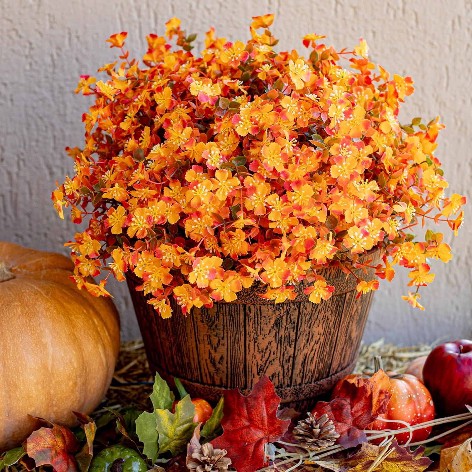 Amazon.com: AXYLEX Artificial Fall Flowers Outdoor Fake Mums - 12 ...
