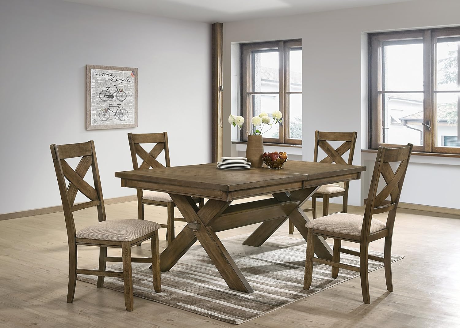 Amazon.com - Roundhill Furniture Raven Wood Dining Set: Butterfly Leaf ...