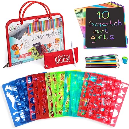 Amazon.com: Ultimate Stencil Set | Large 70 Piece Stencil Drawing Kit ...