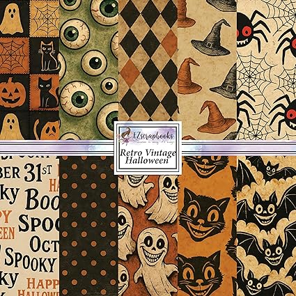 Amazon.com: Retro Vintage Halloween Paper Pack - 25-8272