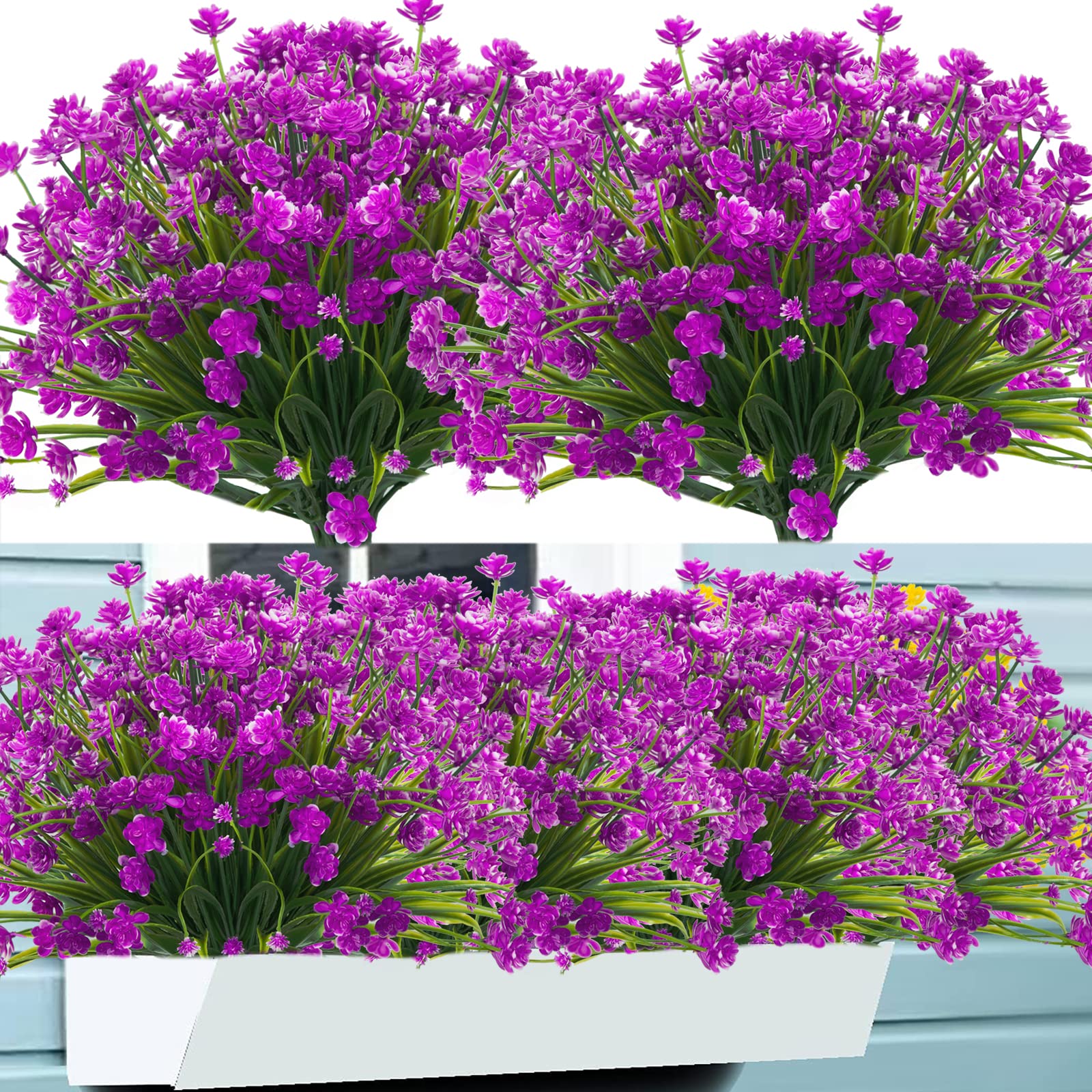 Amazon.com: NOV FIRE Artificial Flowers for Outdoors,20 Bundles UV ...