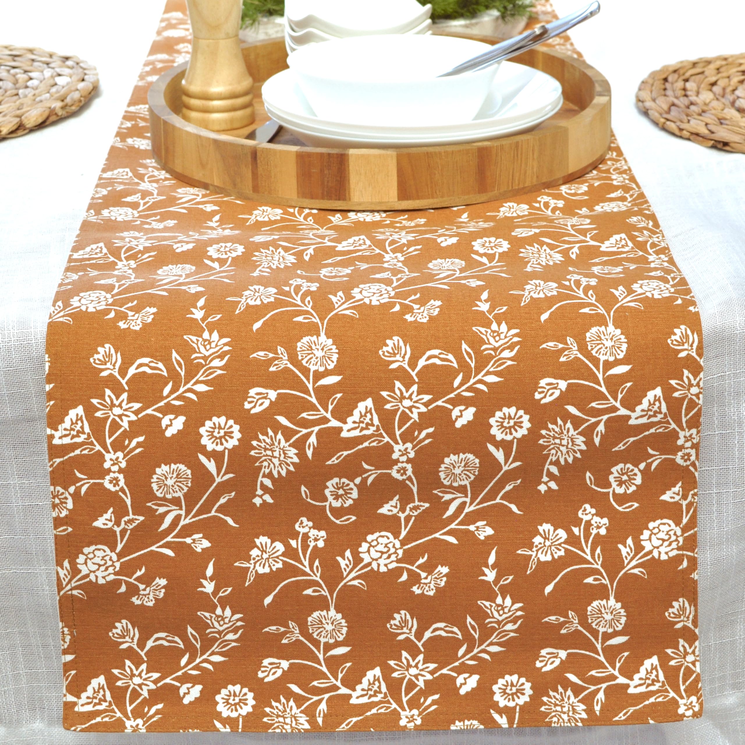 Amazon.com: Floral Table Runner 72 Inches Long Vintage Flowers ...