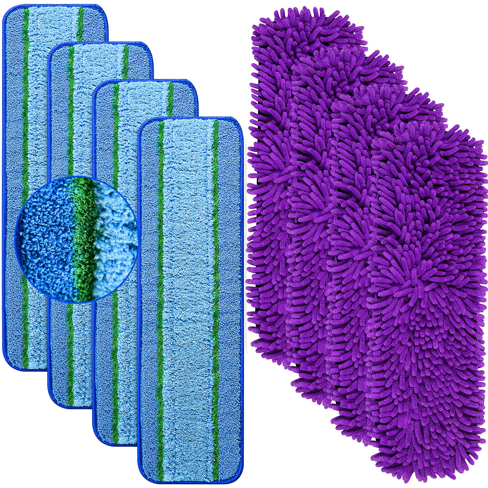 Amazon.com: 8 Pack Mop Pads for Bona Family of Mops, 4 Pet Microfiber ...