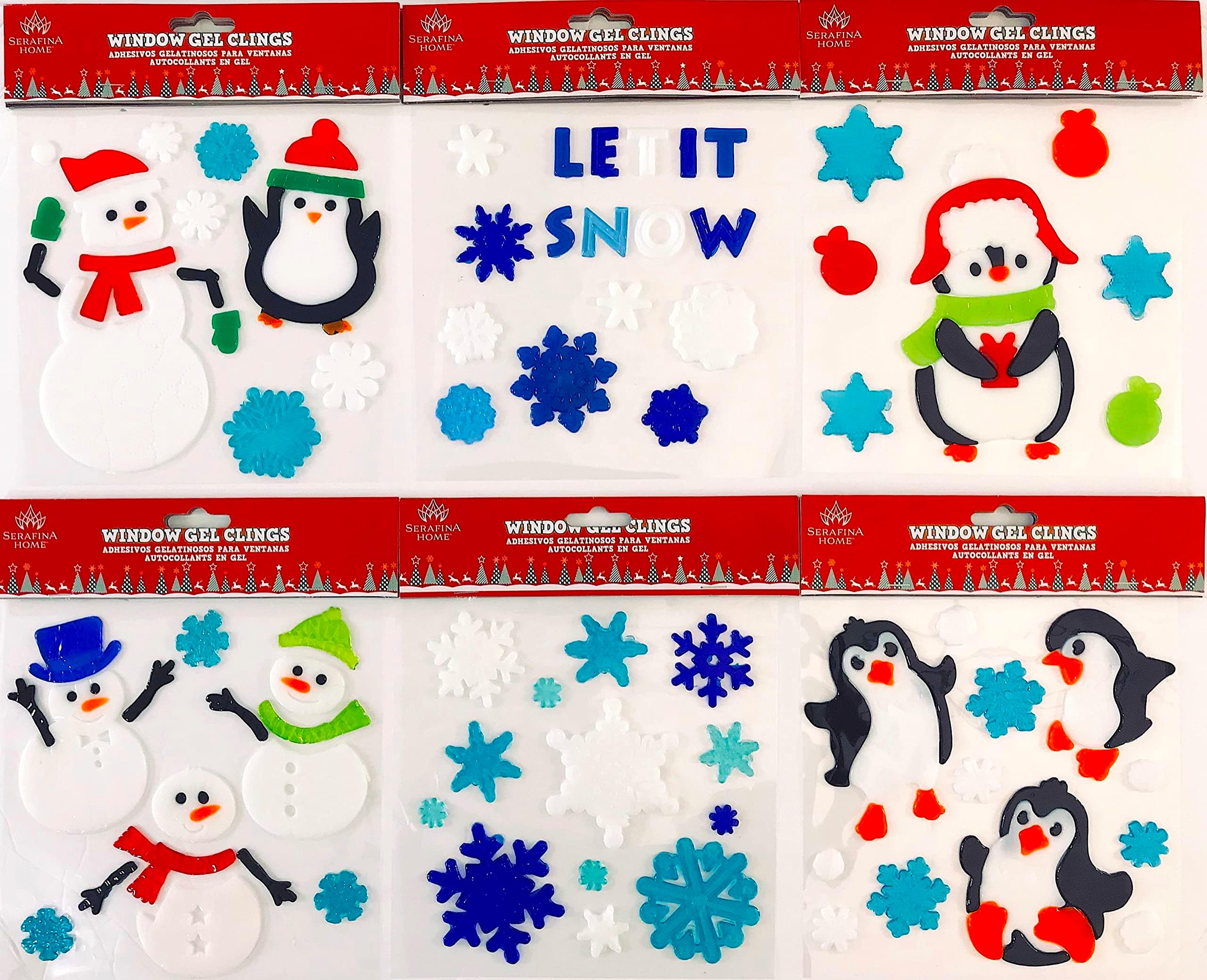 Amazon.com: Christmas House Christmas Winter Gel Window Clings ...