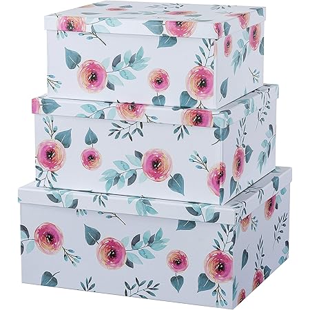 Amazon.com - Soul & Lane Decorative Storage Cardboard Boxes with Lids ...