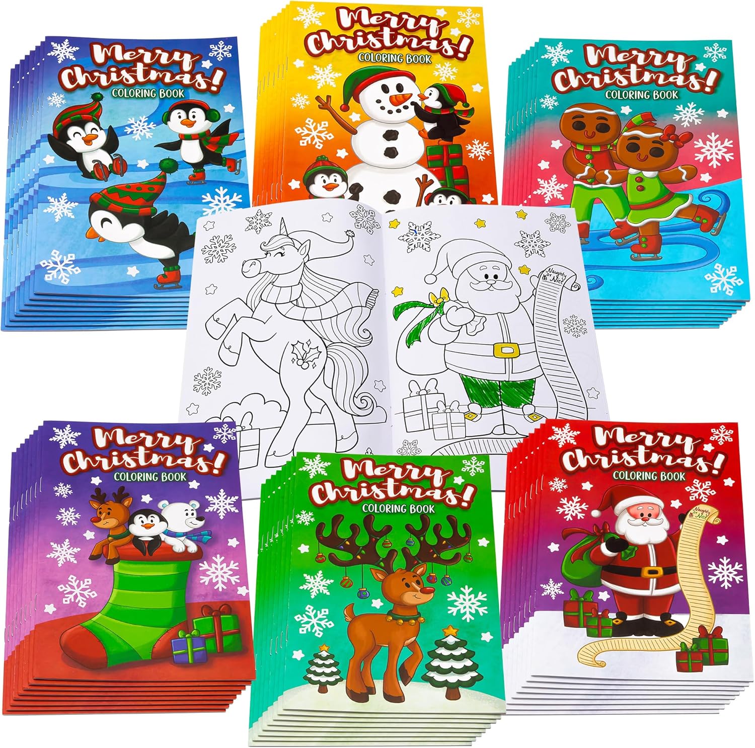 Amazon.com: JOYIN 48 Pcs Christmas Coloring Book Bulk in 6 Covers, Xmas ...