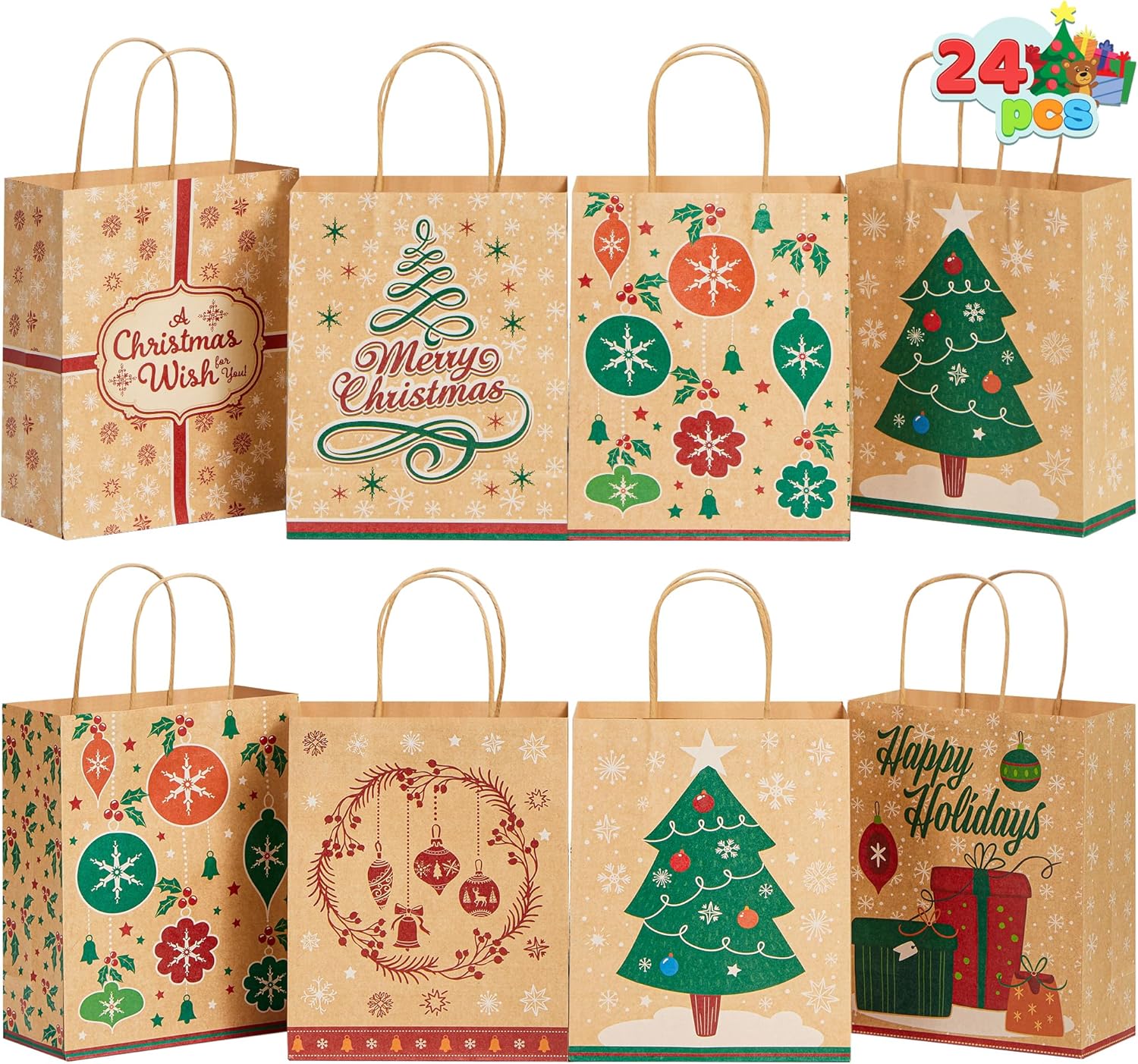 Amazon.com: JOYIN 24 PCS present Bags Kraft Foil 7x9x3.5 Inches ...