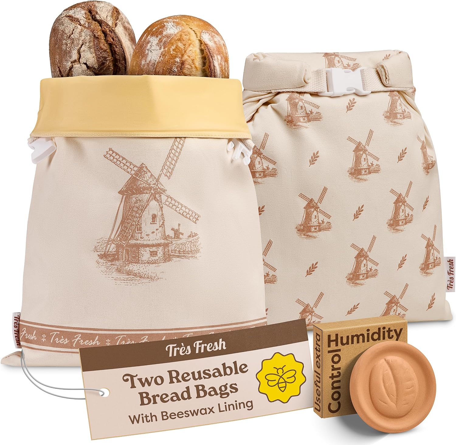 Amazon.com: Très Fresh Beeswax Bread Bag for Sourdough (2 Pack ...