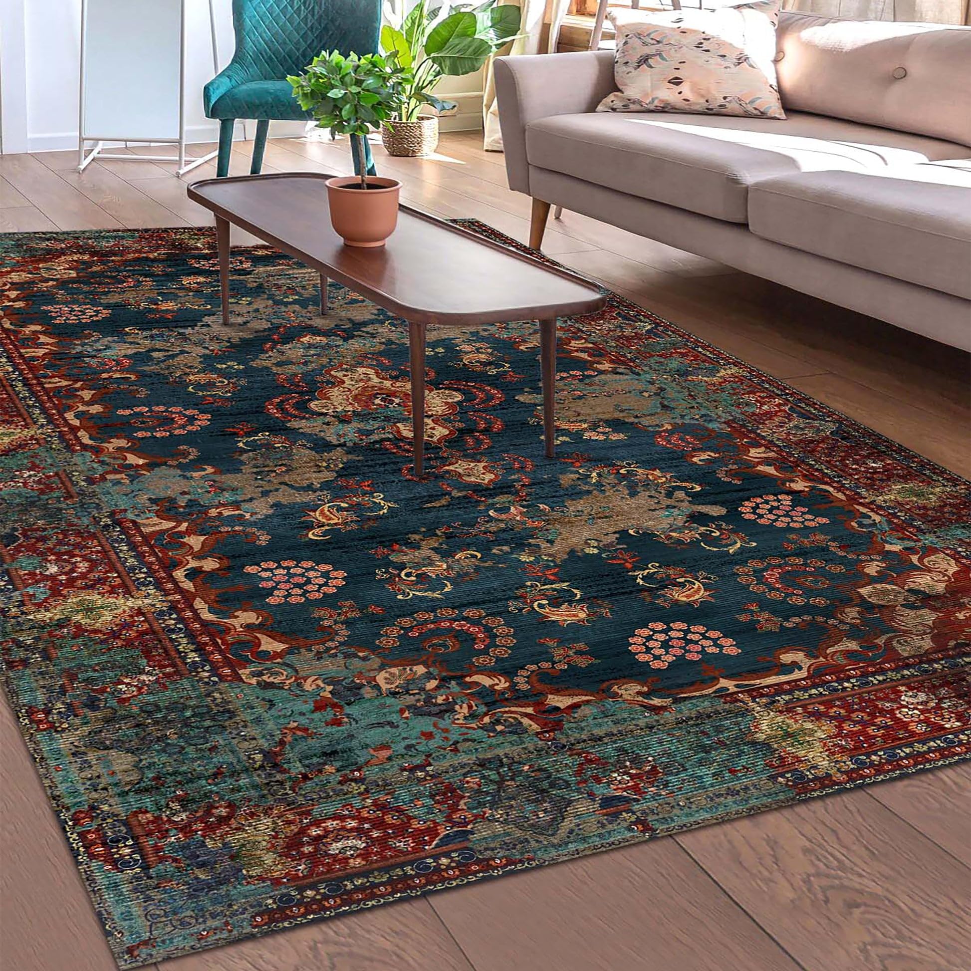 bamyum Kinevart Printed Carpet Chenille Print Machine Made 200 x 300 cm ...